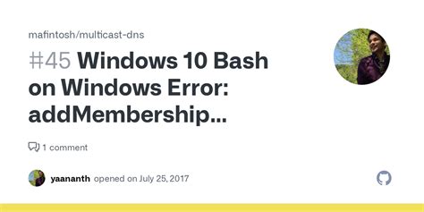 Windows 10 Bash On Windows Error Addmembership Einval · Issue 45