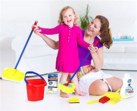 Click N Play Pretend Play Housekeeping Cleaning Set Includes Broom Dustpan Duster Mop