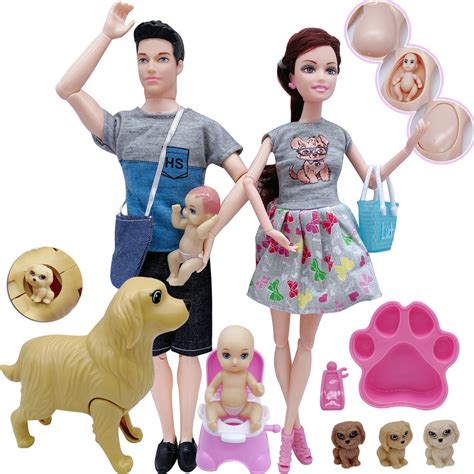 Boneca Barbie Grávida De 30cm Barriga Grávida Dá à Luz Bebê Presente