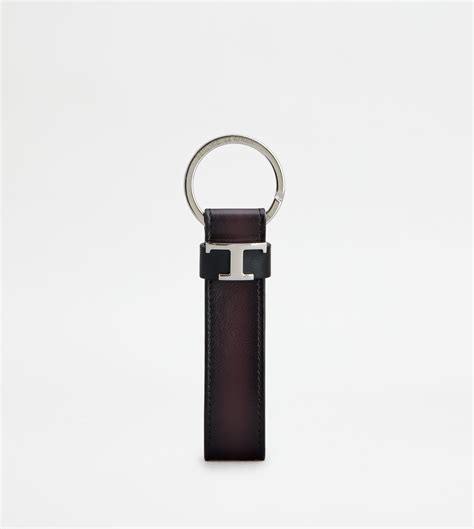 Man Multicolour Key Holder In Leather Xamtsiga200snjpz4654 Tods