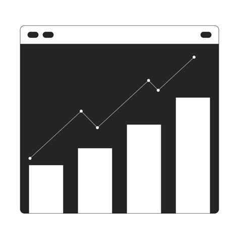 Data Bar Graph Line Webpage Black And White 2d Line Cartoon Object