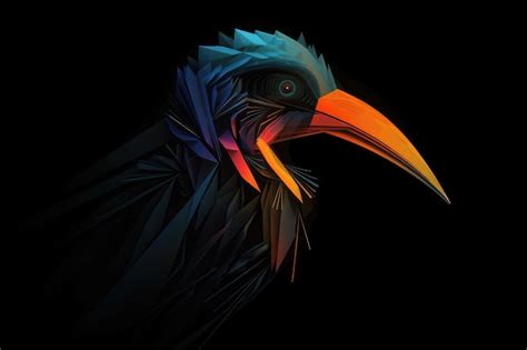 Premium Ai Image Avian Enigma Captivating Abstract Bird Against A