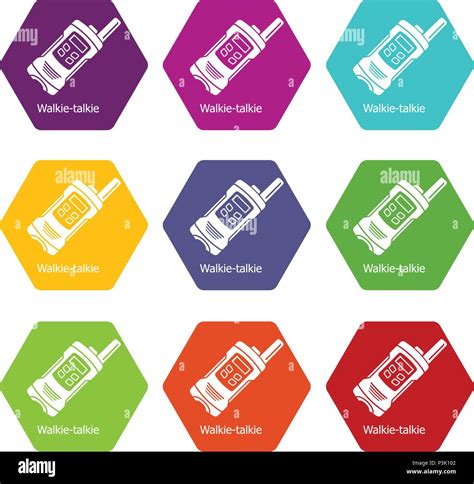 Portable Radio Icons Set 9 Vector Stock Vector Image Art Alamy