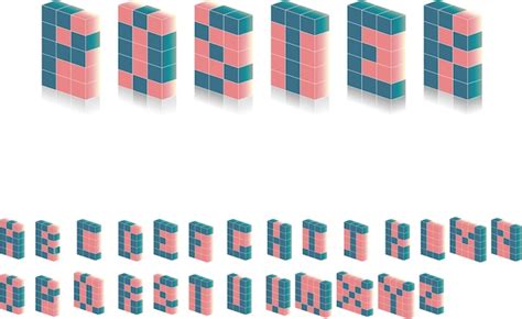 Premium Vector Pixel Creative Font Design Vector