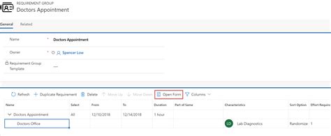 Schedule A Facility And Associated Resources Dynamics 365 Field