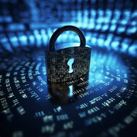 Binary Code Forms Intricate Lock Pattern On 3d Rendered Screen Stock