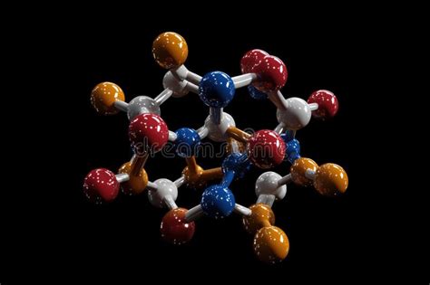 Molecular Structure Visualization Colorful Atoms 3d Model Scientific