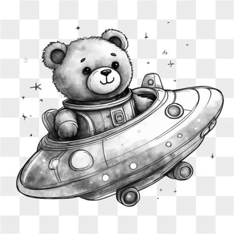 Download Artistic Teddy Bear In Alien Spaceship Sketches Online