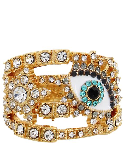 Kurt Geiger London Evil Eye Crystal Stacked Cocktail Ring Dillards