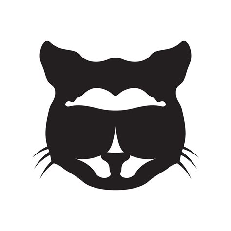Cat Head Wearing Glasses Drawing Vector Illustration 26692451 Vector