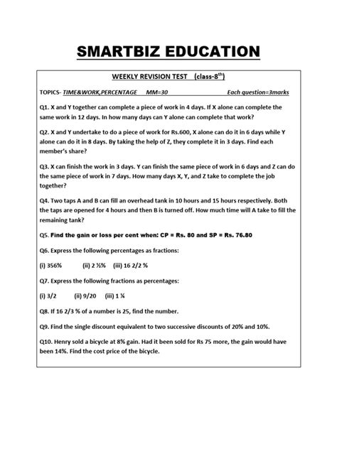 Class 8 Test 1 Pdf