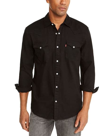 Levis Mens Standard Barstow Western Long Sleeve Denim Shirt Macys
