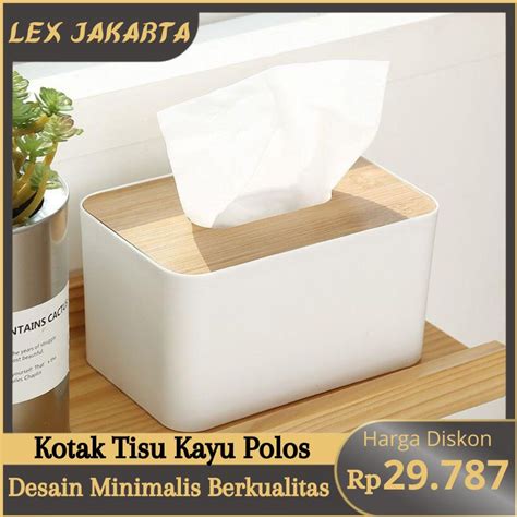 Jual LEXJAKARTA Kotak Tempat Tisu Tutup Kayu Desain Minimalis