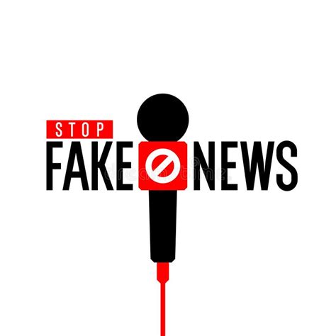 Stop Fake News Minimalistic Poster For Your Design Stock Vector