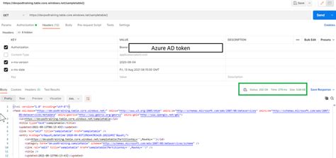 Use Azure Storage Table Rest Api With Aad Token Via Postman Microsoft