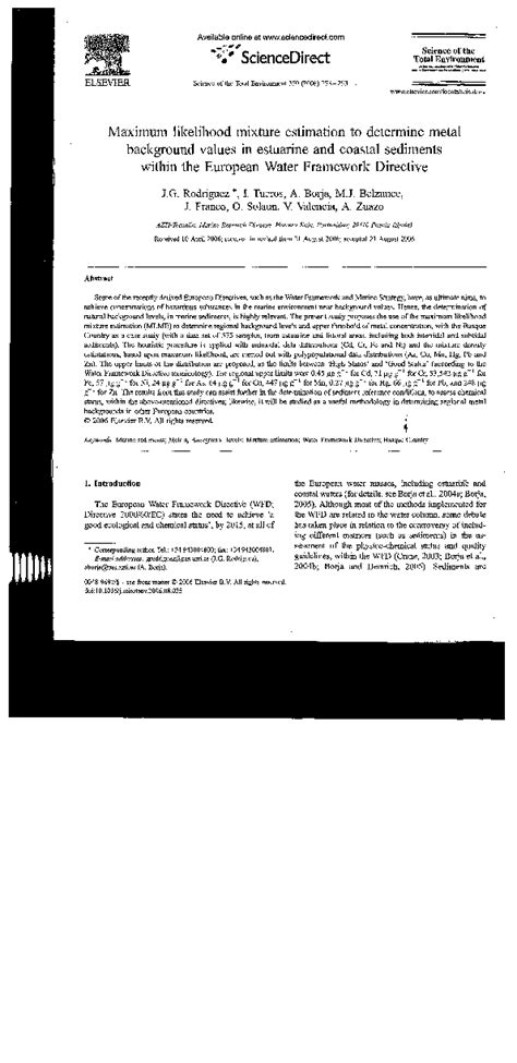 pdf maximum likelihood mixture estimation to determine metal