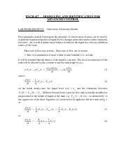 Derivation Of Dynamic Models For Liquid Level Control In Course Hero