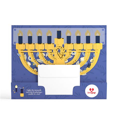 Elegant Interactive Menorah Giant Pop Up T Lovepop