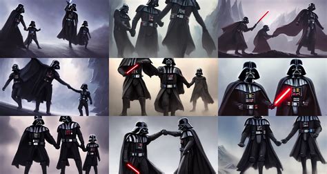 Two Darth Vader Holding Hands Concept Art By Noah Stable Diffusion OpenArt