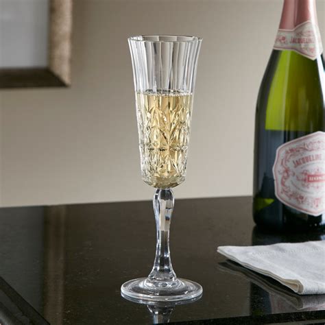 Acrylic Royal Carved Stemmed Champagne Glass Clear Home Decor