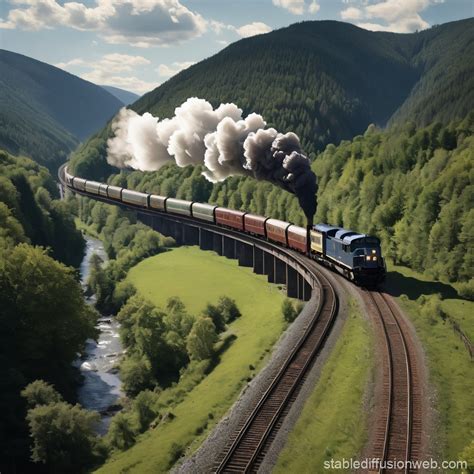 Realistic Train Landscape Stable Diffusion Online