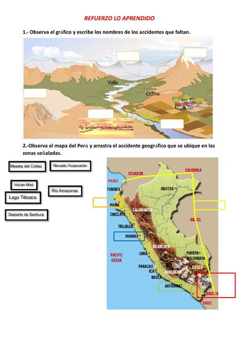 Refuerzo De Accidentes Geográficos Worksheet Live Worksheets