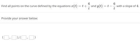 Solved Find All Points On The Curve Defined By The Equations Chegg