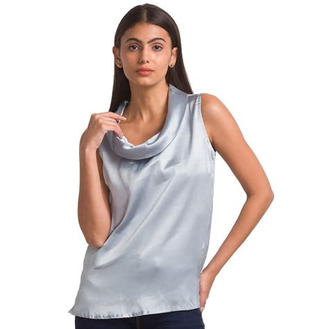 Buy Globus Women Blue Cowl Neck Top At Amazon In