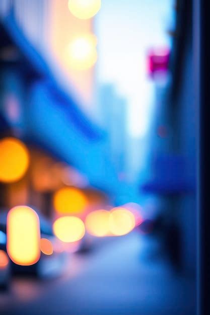 Premium Ai Image Blue Bokeh Background