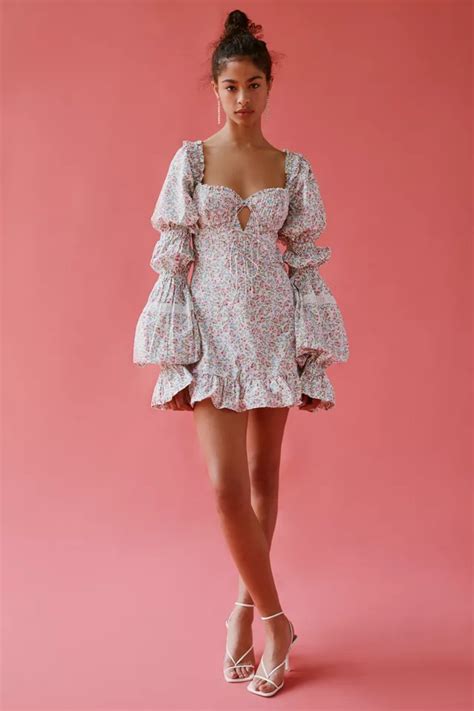 For Love And Lemons Luca Floral Mini Dress Urban Outfitters