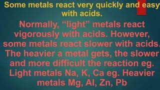 Chemical Reactions Of Metal For Class Th CBSE PPTX