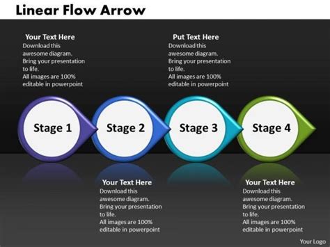 Ppt Linear Process Flow PowerPoint Template Arrow Stages Templates
