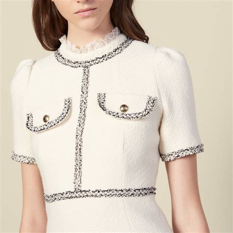 Tweed Dress With Braid Trim Dresses Sandro