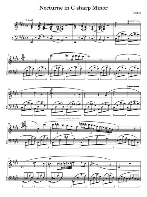 Nocturne In C Sharp Minor Pdf Musical Compositions Musical Forms