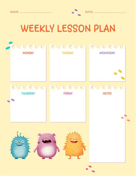 Fun Lesson Plan Templates Renderforest
