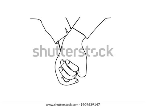 Hold Hands Continuous Line Drawing