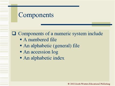 Records Management Chapter 8 Numeric Records Management 7