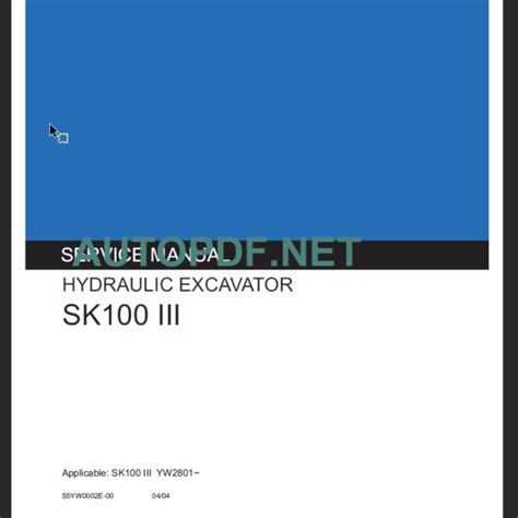 Sk100 Sk120lc Service Manual Na Autopdf