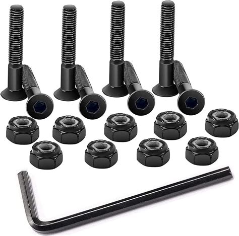 24 Pieces Skateboard Screw Nut Set Skateboard Hardware Set Longboard