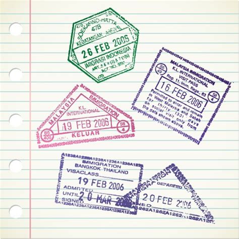 Passport Stamps Royalty Free Vector Image Vectorstock