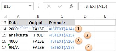 Istext Function In Excel Formulas With Examples
