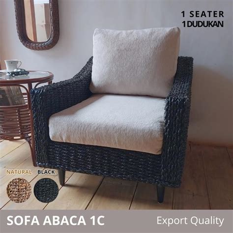 Promo Abaca Sofa Abaca 1 Seater Natural Dudukan Serat Pisang Kursi
