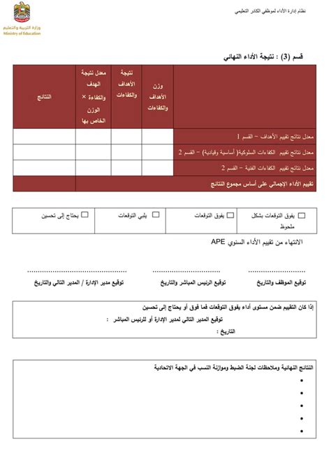 2 نموذج تقييم الأداء السنوي النهائي Pdf