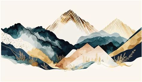 وکتور پس زمینه کوه در تصویر برداری سنتی به سبک مینیمالیستی ژاپنی شرقی 1670585