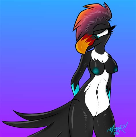 Rule 34 Anthro Avian Belly Bioluminescence Bird Blue Eyes Blue