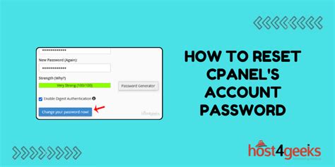 How To Reset Cpanels Account Password Host4geeks Llc