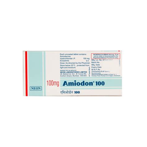 Amiodon 100mg Tablet 10s Buy Medicines Online At Best Price From