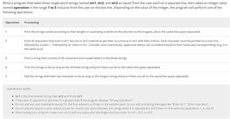 Solved Write A Program That Takes Three Single Word Strings
