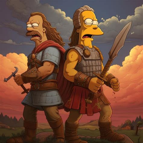 Premium Photo The Ultimate Clash Homer Simpson As A Viking Versus Ned