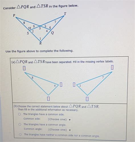 solved consider pqr and tsr in the figure below us[geometry] gauthmath